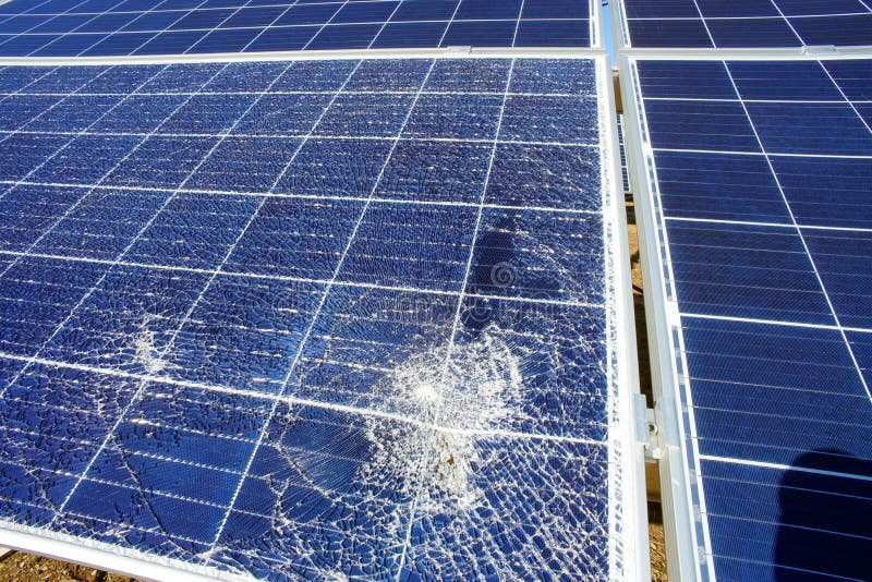 Broken Destroyed Solar Panel Stock Image - Image of environment ...