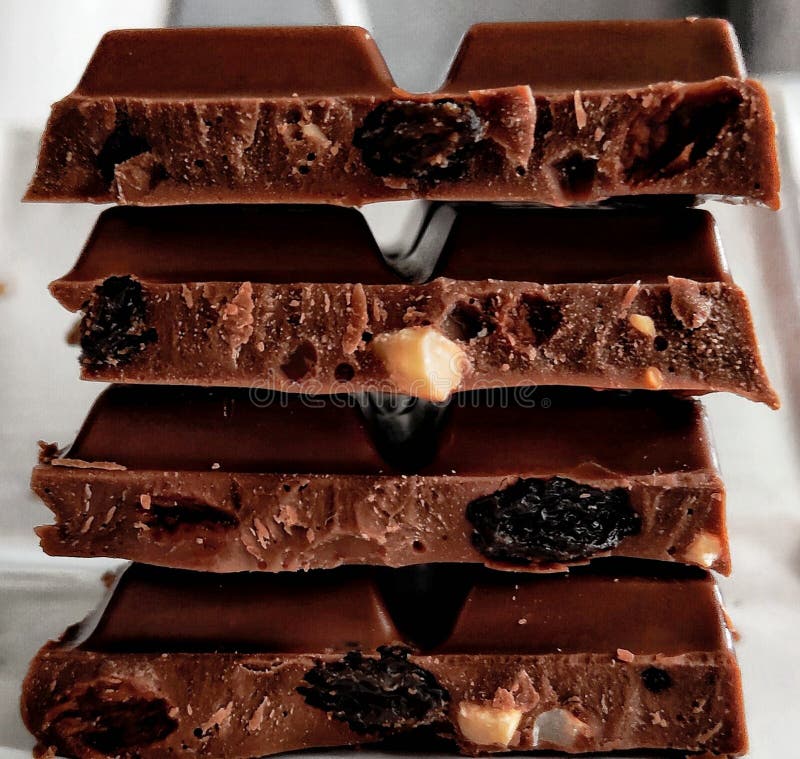 Chocolate with Raisins and Hazelnuts Stock Image - Image of sweetness ...