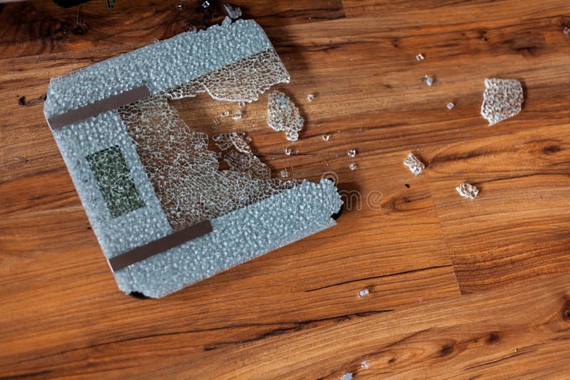 Broken Digital Human Scale on the Floor. Broken Glassy Digital Scale ...