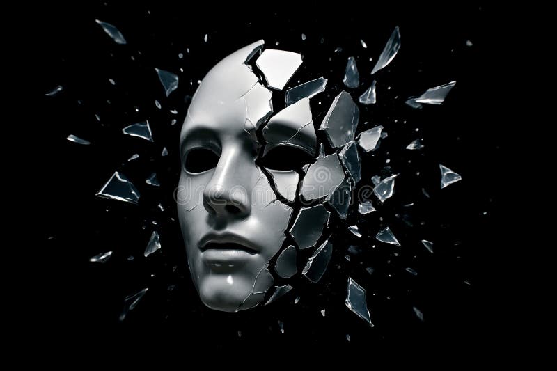 Broken Digital Mask Symbolizing Lost Identity Exposure Anonymity ...