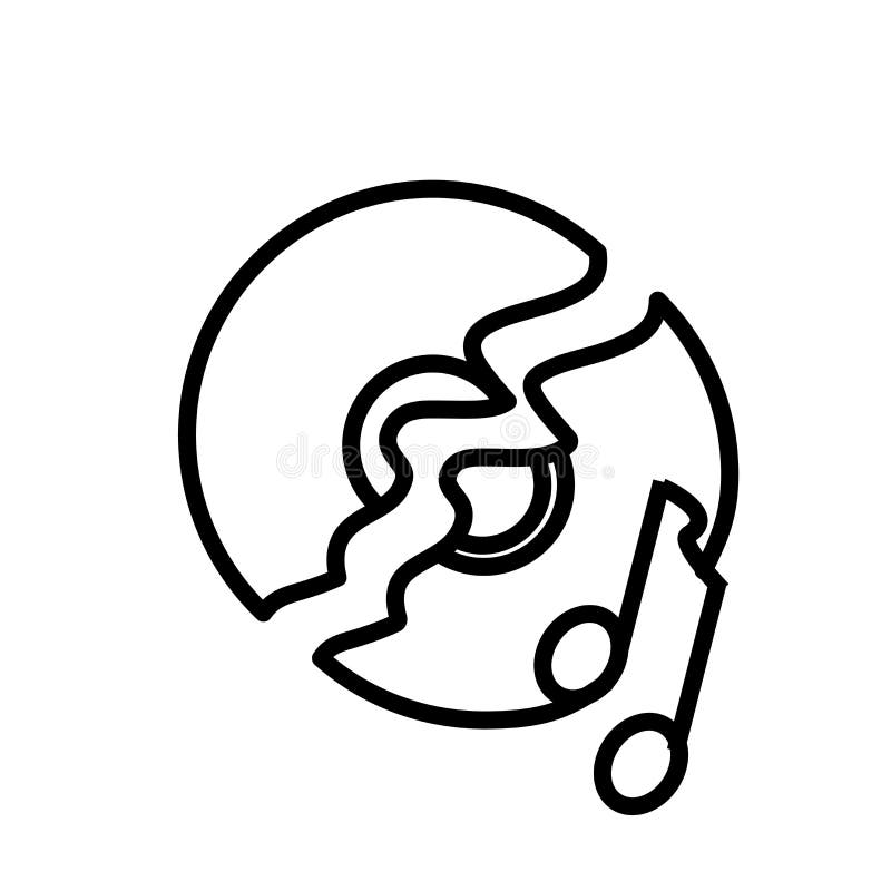 Broken Disc Icon Vector Sign and Symbol Isolated on White Background ...