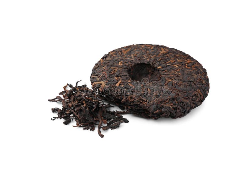 Broken Disc Shaped Traditional Chinese Pu-erh Tea Isolated on White ...