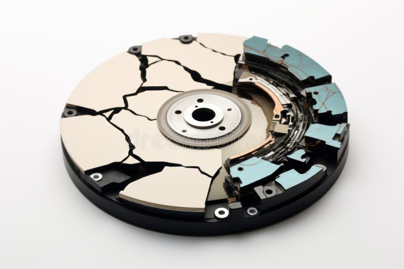 Broken Disk with Information on White. Generate Ai Stock Illustration ...