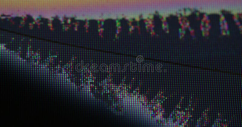 Broken Display Analog Static Spreading Black Paint Stock Footage ...