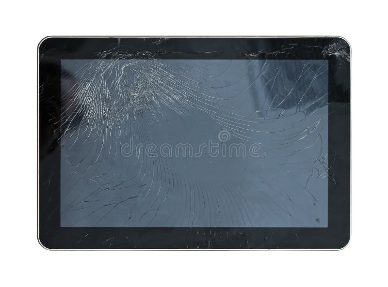 Broken tablet disaster stock photo. Image of screen, display - 69804884