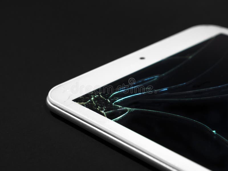 Broken Display. Cracked Glass Tablet, Device Stock Image - Image of ...
