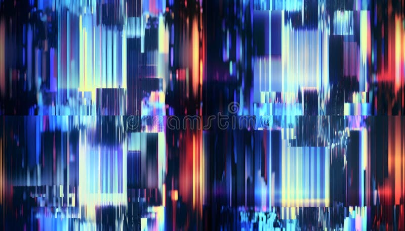 Broken Display Distorted Textured, Futuristic Glitch Color Noise Blue ...