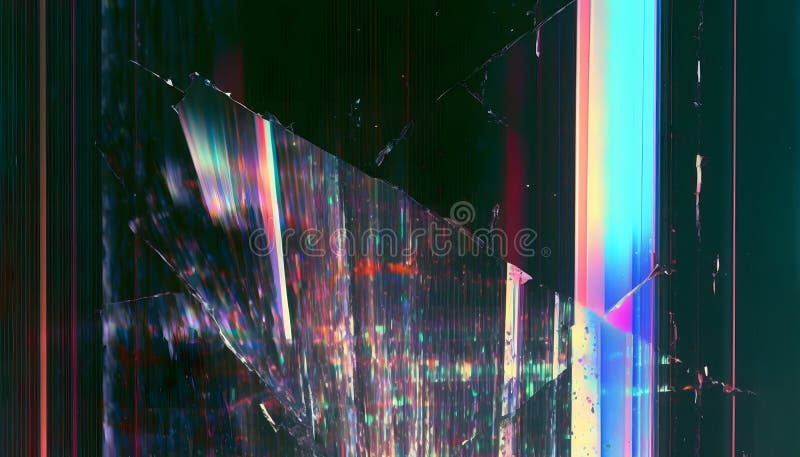 Broken Display Distorted Textured, RGB Glitch Color Noise Blue Pixel ...