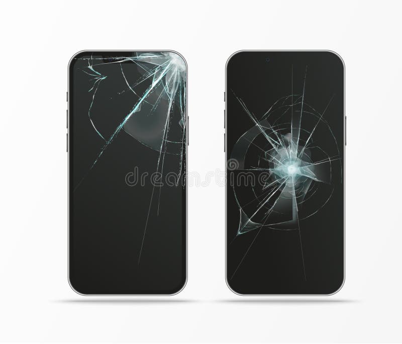 Broken Display in Mobile Phone, Repair Service Stock Vector ...