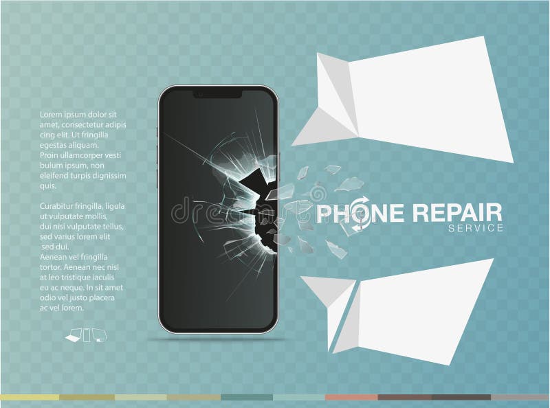 Broken Display in Mobile Phone, Repair Service Stock Vector ...
