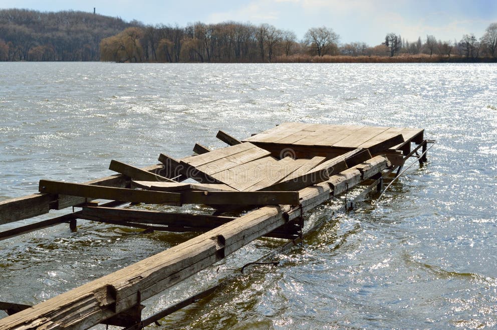 Broken dock stock photo. Image of embarcadero, destroyed - 89622452