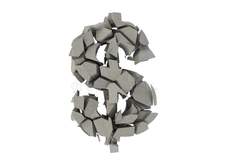 Broken Dollar symbol stock illustration. Illustration of bank - 16902475
