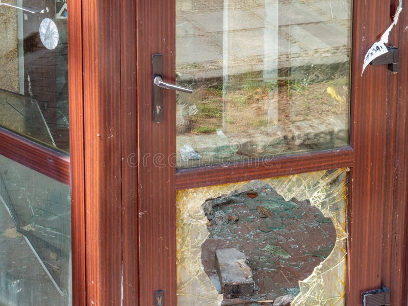 Broken Door after Burglary Symbolic Stock Photo - Image of alarm ...