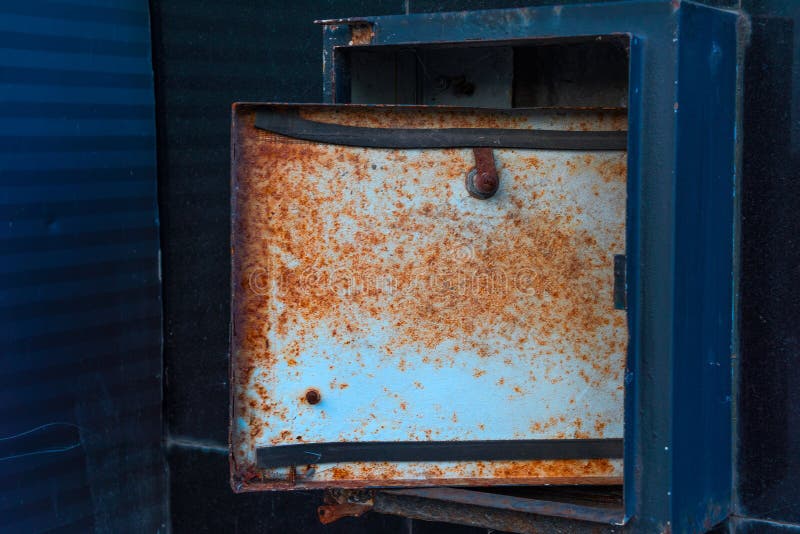 The Broken Door of a Rusty Metal Wire Box Stock Photo - Image of energy ...