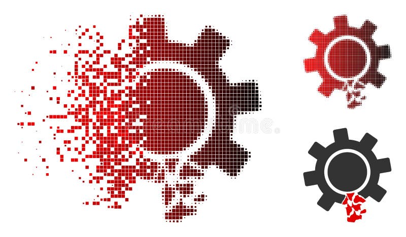 Broken Dot Halftone Damaged Gear Tooth Icon Stock Vector - Illustration ... Broken Dot Halftone Damaged Gear Tooth Icon Stock Vector - Illustration ...