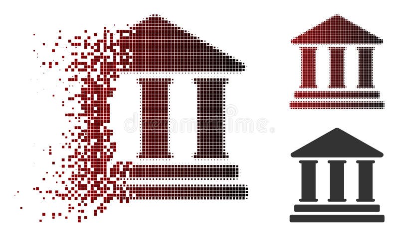 Broken Dot Halftone Library Building Icon Stock Vector - Illustration ... Broken Dot Halftone Library Building Icon Stock Vector - Illustration ...