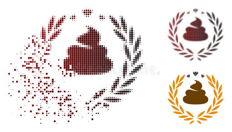 Broken Dot Halftone Shit Laurel Emblem Icon Stock Vector - Illustration ... Broken Dot Halftone Shit Laurel Emblem Icon Stock Vector - Illustration ...