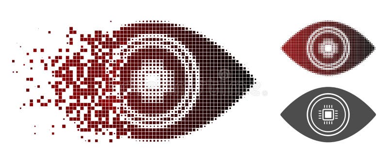Broken Dot Halftone Smart Vision Eye Icon Stock Vector - Illustration ...
