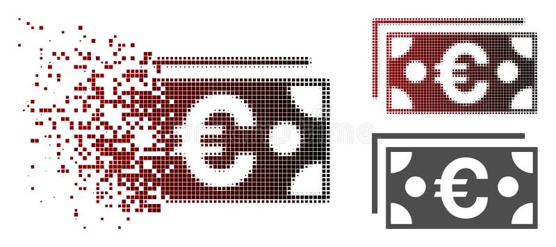 Broken Dotted Halftone Euro Banknotes Icon Stock Vector - Illustration ...