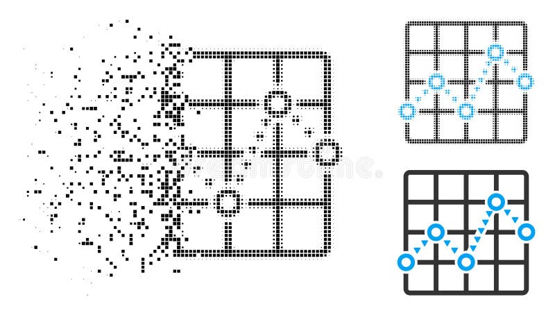 Broken Dotted Halftone Dotted Line Grid Plot Icon Stock Vector ...