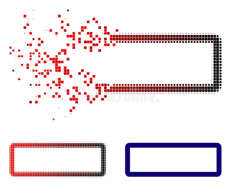 Broken Dotted Halftone Rectangle Frame Icon Stock Vector - Illustration ...