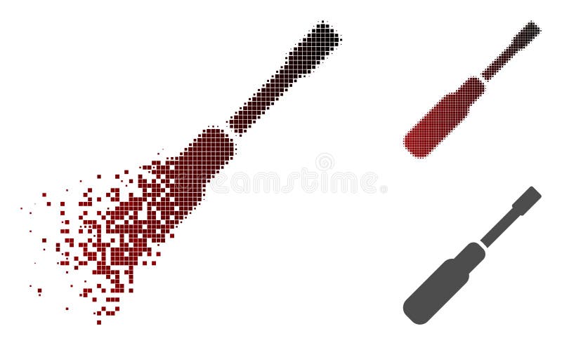 Broken Dotted Halftone Screwdriver Icon Stock Vector - Illustration of ...