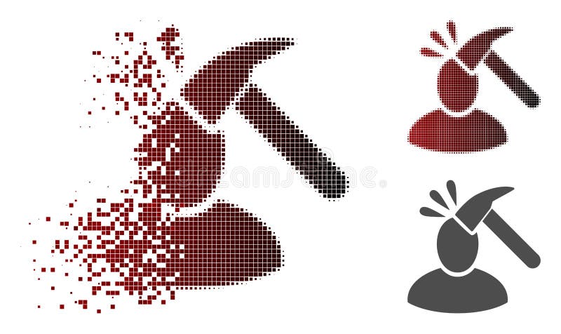 Broken Dotted Halftone User Shock Icon Stock Vector - Illustration of ...