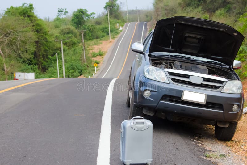 Broken down car stock photo. Image of technical, road - 55834328