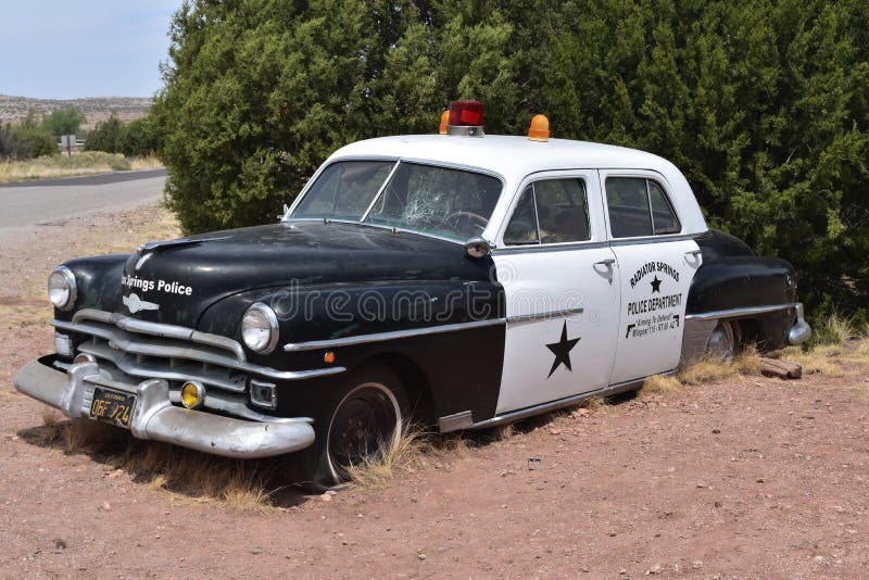 Broken Down Old Fashioned Police Car in Arizona Editorial Stock Image ...