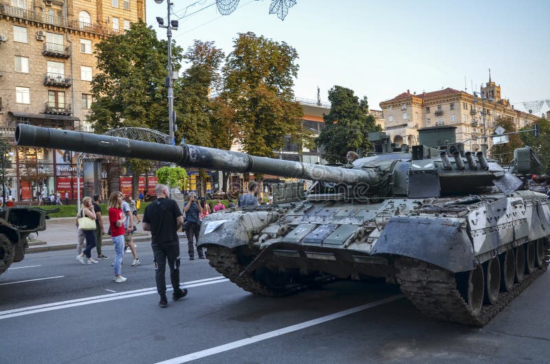 Broken Down and Rusting Russian Tanks in Khreshchatyk, the Main Street ...