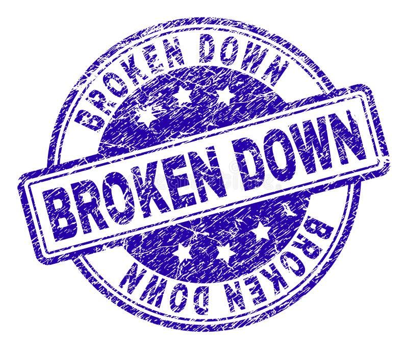 Grunge BROKEN DOWN Rectangle Stamp Stock Vector - Illustration of aged ...