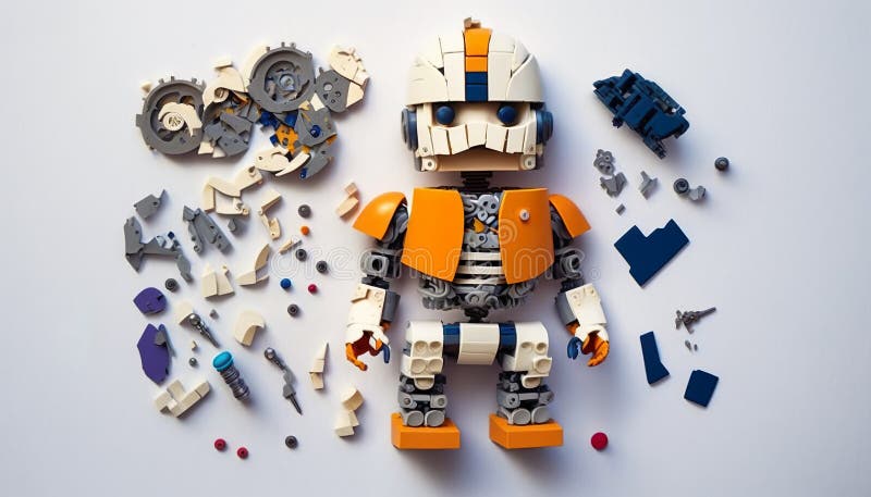 Broken Down Toy Robot on White Background, Generative Ai Stock ...
