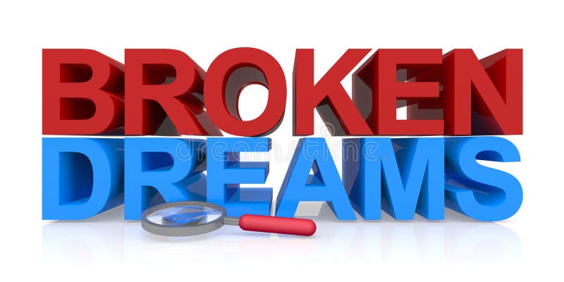 Broken dreams on white stock illustration. Illustration of abstract ...