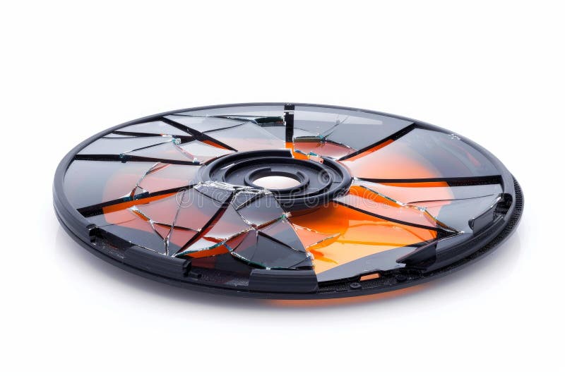 Broken Dvd Disc is Lying on White Background Stock Image - Image of ...
