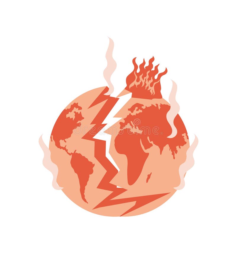 Broken Earth Global Warming Stock Vector - Illustration of isolation ...