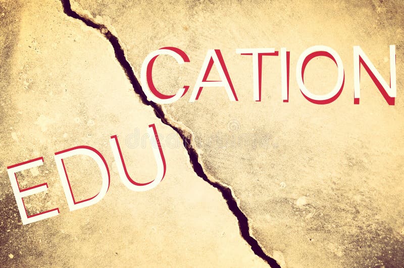 Broken Education on Cracked Cement Ground, Abstract of Education Broken ...