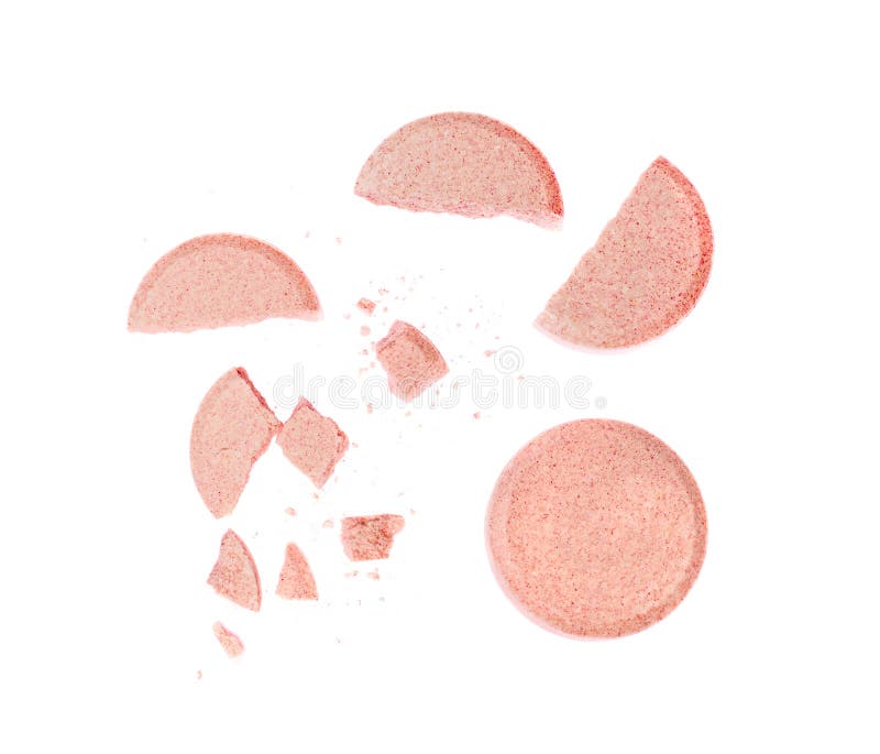 Broken Effervescent Tablets, Fizzy Vitamine Supplement Isolated Stock ...