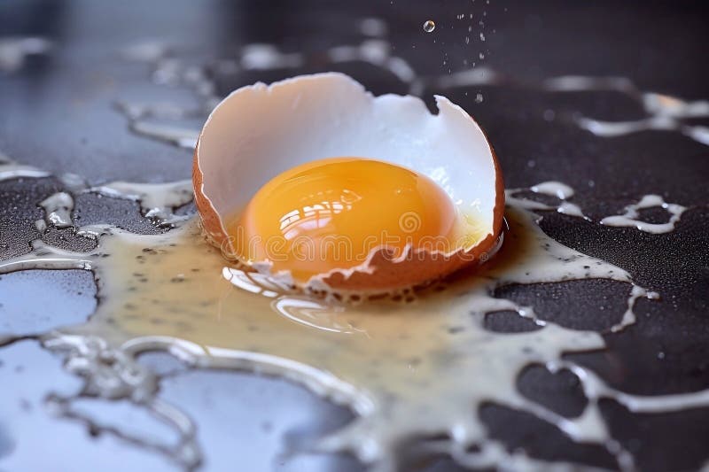A Broken Egg on a Black Background. Stock Illustration - Illustration ...