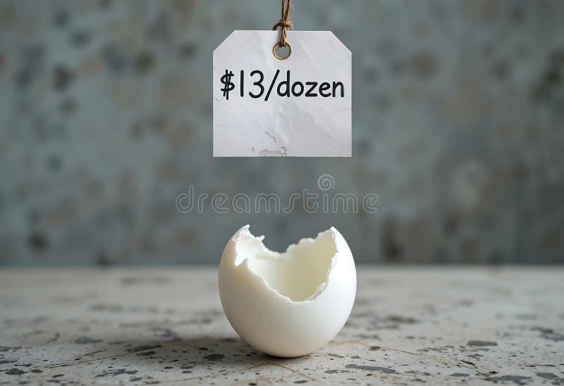 A Broken Egg with a $13 Dozen Price Tag Highlights the Concept of Egg ...