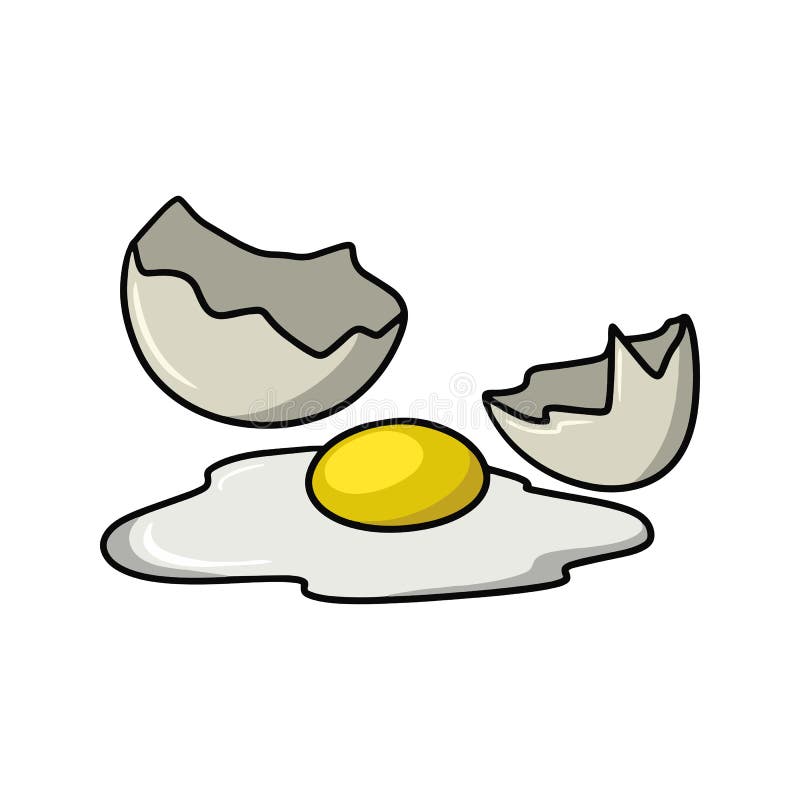 Broken Egg, Egg Shell, Egg Glaze, Vector Cartoon Stock Vector ...