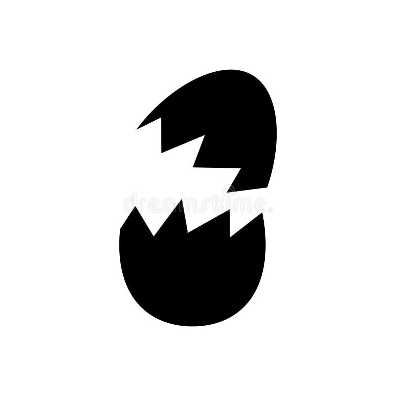 Broken Egg Icon Set. Egg with Crack Vector Symbol. Cracked Egg Shell ...