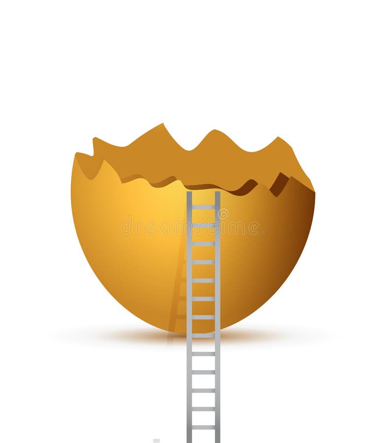 Broken Egg and Ladder. Illustration Design Stock Illustration ...