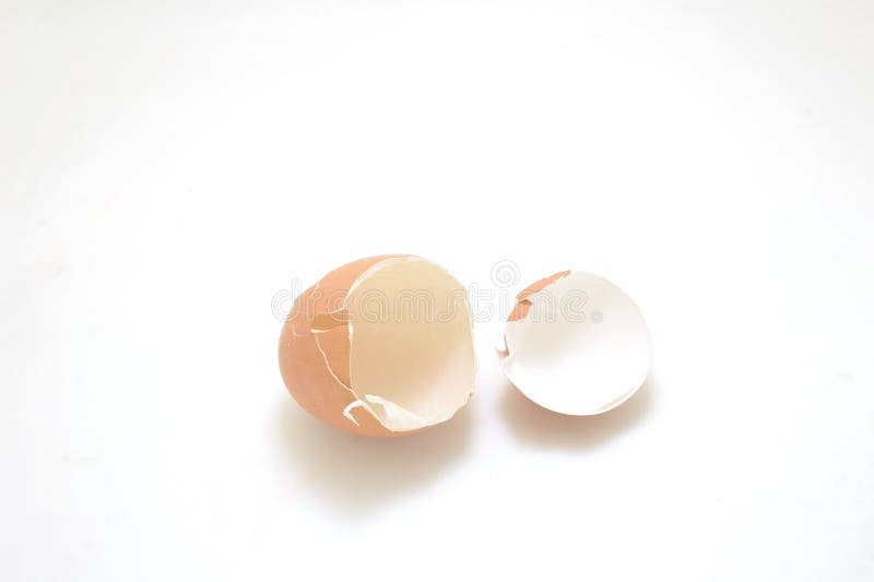 The Broken Egg Shell Isolated on White Stock Photo - Image of crash ...