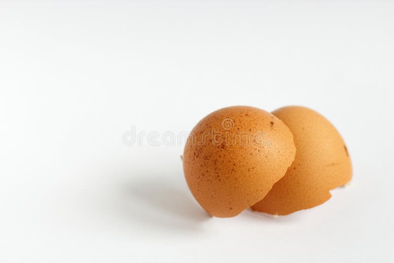 Broken Egg Shell on the White Background. Stock Image - Image of empty ...