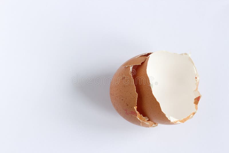 Broken Egg Shell on the White Background. Stock Photo - Image of ...