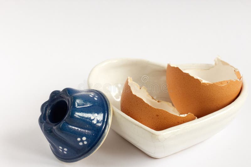 Broken Egg Shell on the White Background. Stock Photo - Image of ...