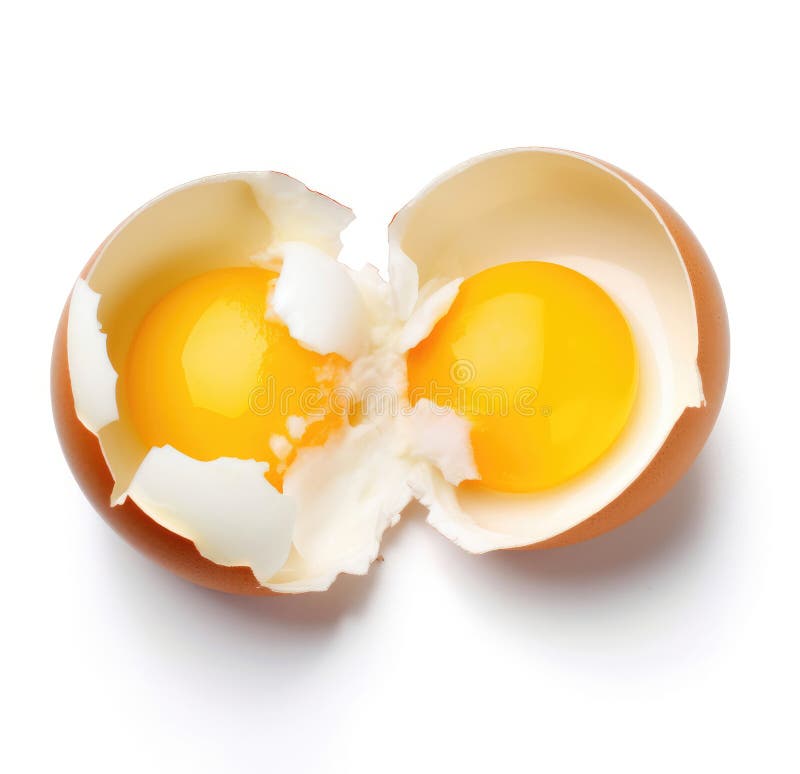 Broken Egg on a White Background Stock Illustration - Illustration of ...