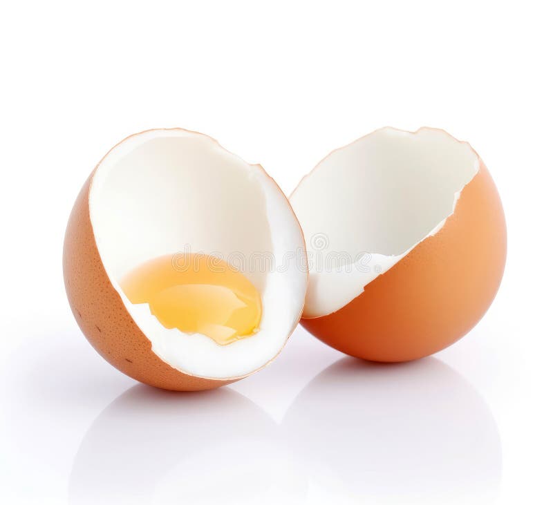 Broken Egg on a White Background Stock Illustration - Illustration of ...
