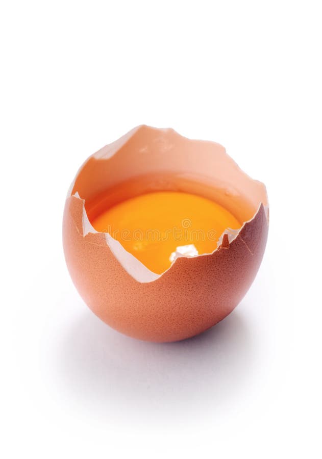 Broken Egg on White Background Stock Image - Image of nature, easter ...