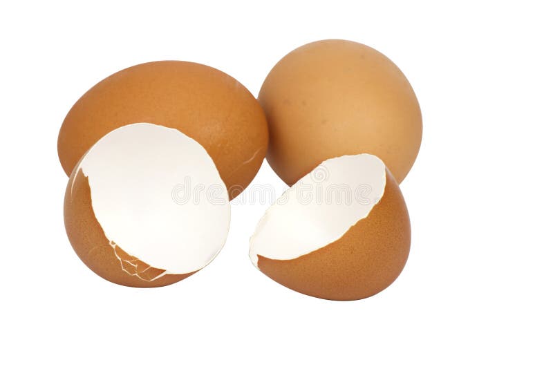 Broken Eggs Shell on White Background Stock Image - Image of freedom ...